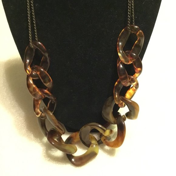 Jewelry | Vintage Necklace With Plastic Tortoise Shell Links | Poshmark